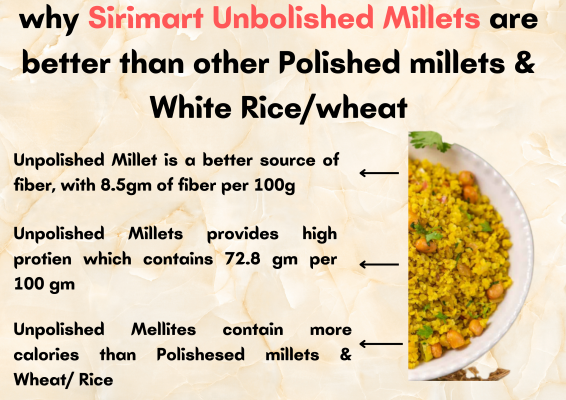 SiriMart- Organic Siridhanya Unpolished Millets Combo pack of 5 - All 5 Positive Millets 1kg ...