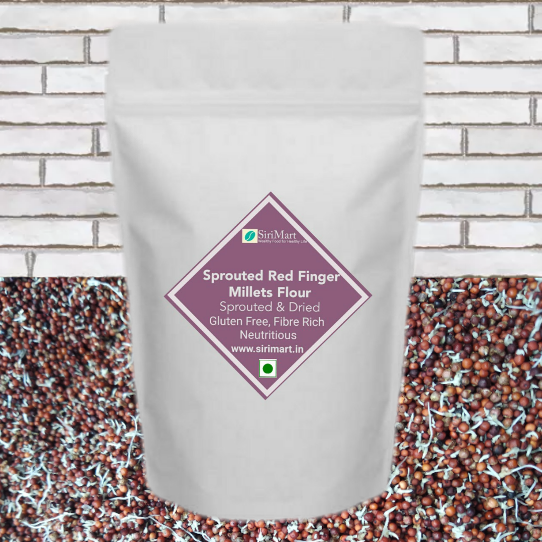 SiriMart Sprouted Red Finger Millet Flour, 1kg - SiriMart